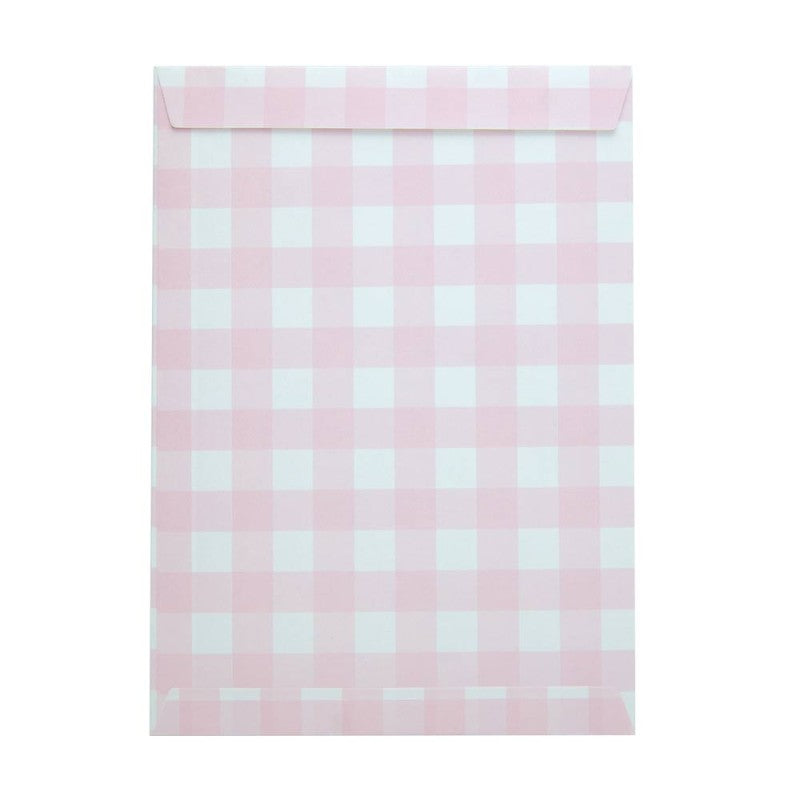 Pink gingham paper bags / 8 units – La Fiesta de Olivia